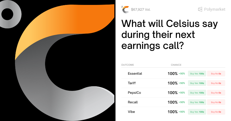 What will Celsius say during their next earnings call? Pr... | Polymarket