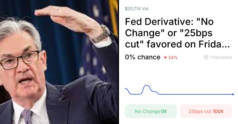 Fed Derivative: "No Change" or "25bps cut" favored on Friday? Betting ...