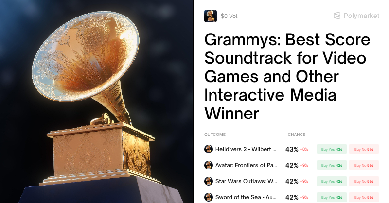 Grammys: Best Score Soundtrack for Video Games and Other ... | Polymarket