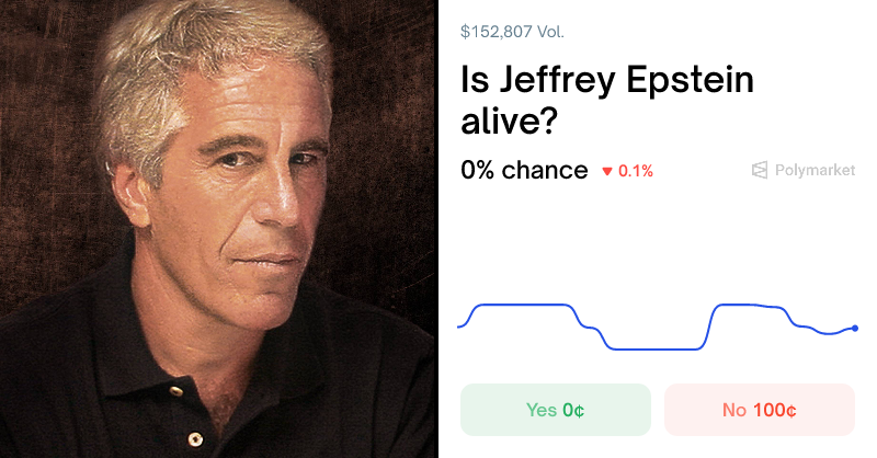 Is Jeffrey Epstein alive? Betting Odds & Predictions | Polymarket