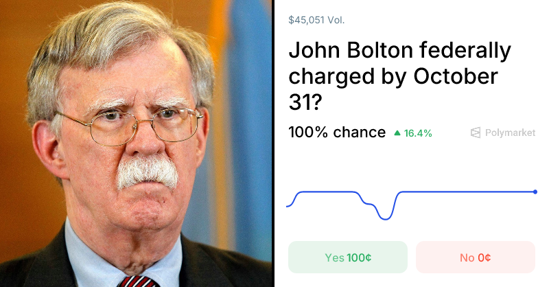 John Bolton federally charged by October 31? Predictions ... | Polymarket