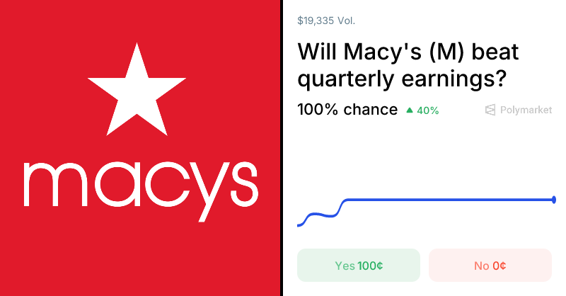 Will Macy's (M) beat quarterly earnings? Predictions & Od... | Polymarket