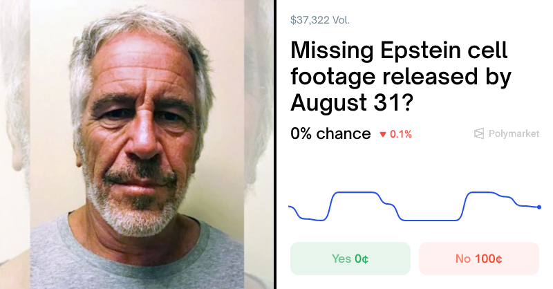 Missing Epstein cell footage released by August 31? Predi... | Polymarket