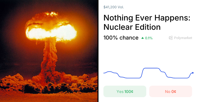 Nothing Ever Happens: Nuclear Edition Predictions & Odds | Polymarket