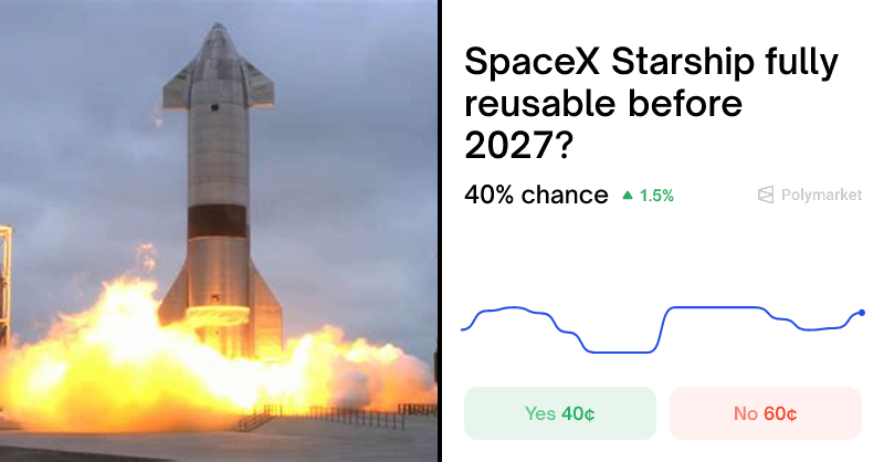 SpaceX Starship fully reusable before 2027? Betting Odds & Predictions ...