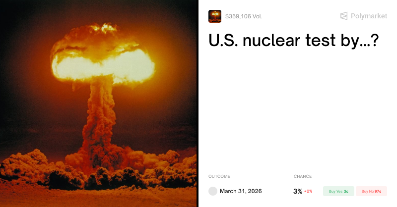 U.S. nuclear test by...? Predictions & Odds | Polymarket