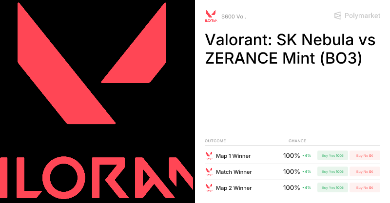 Valorant: SK Nebula vs ZERANCE Mint (BO3) Predictions & O... | Polymarket