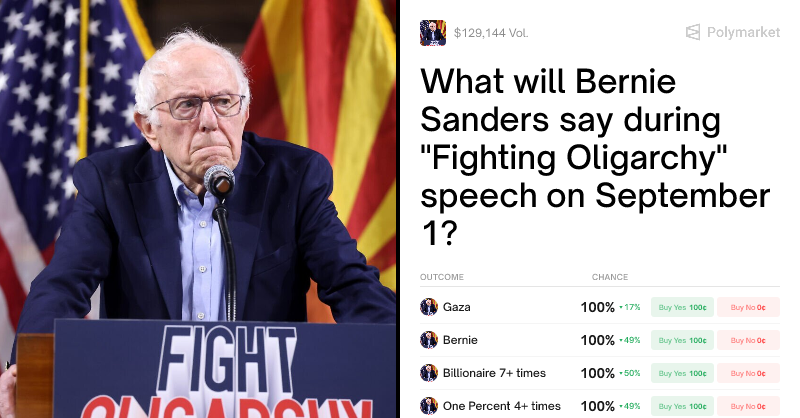 Polymarket | What will Bernie Sanders say during "Fightin...