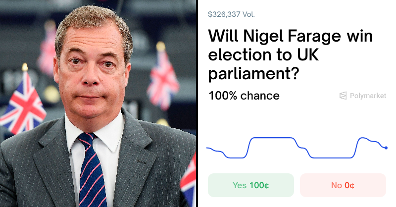 Will Nigel Farage win election to UK parliament? Predicti... | Polymarket