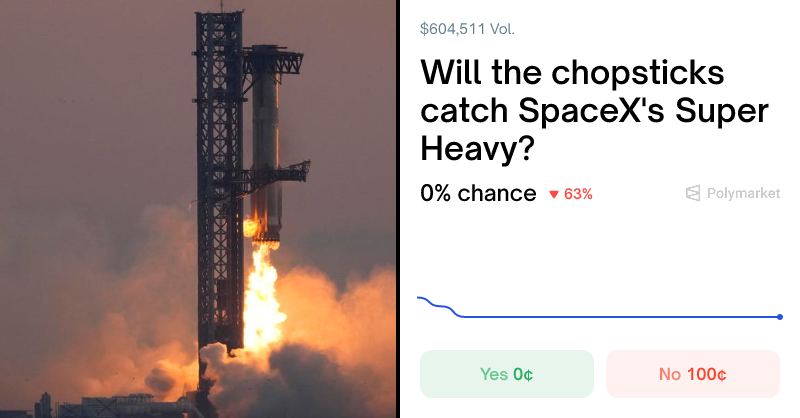 Will the chopsticks catch SpaceX's Super Heavy? Predictio... | Polymarket