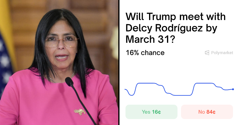 Will Trump meet with Delcy Rodríguez by March 31? Predict... | Polymarket