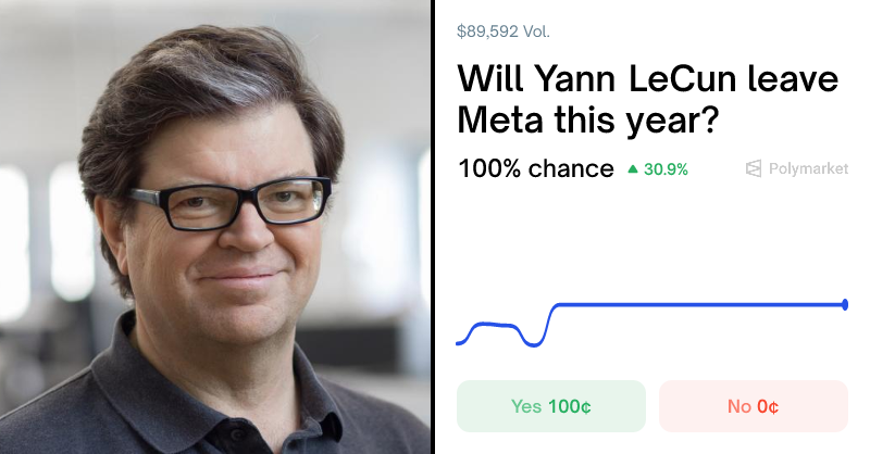 Will Yann LeCun leave Meta this year? Predictions & Odds | Polymarket