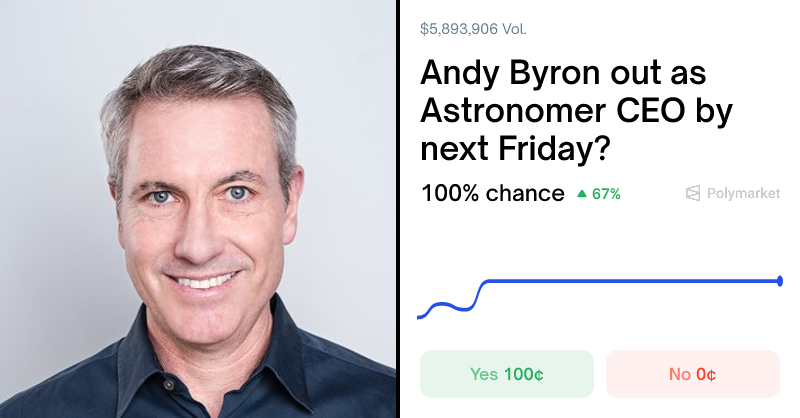 Polymarket | Andy Byron out as Astronomer CEO by next Fri...