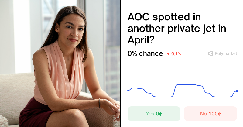 Polymarket | AOC spotted in another private jet in April?...