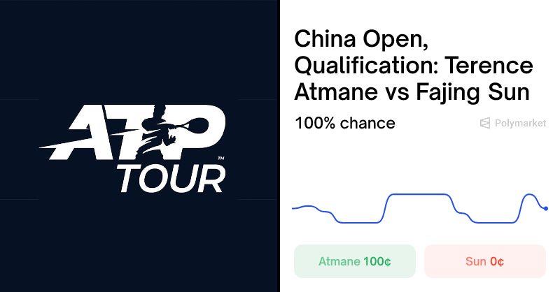 Polymarket | China Open, Qualification: Terence Atmane vs...