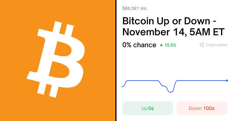 Polymarket | Bitcoin Up or Down - November 14, 5AM ET