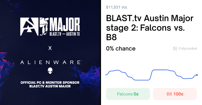 Polymarket | BLAST.tv Austin Major stage 2: Falcons vs. B...