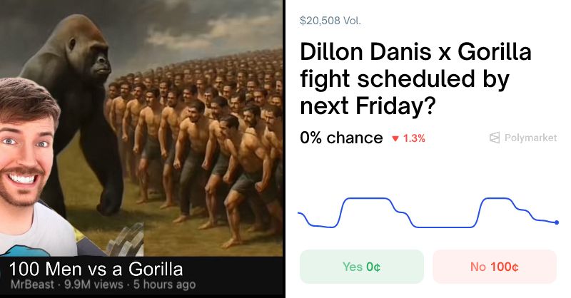 Polymarket | Dillon Danis x Gorilla fight scheduled by ne...