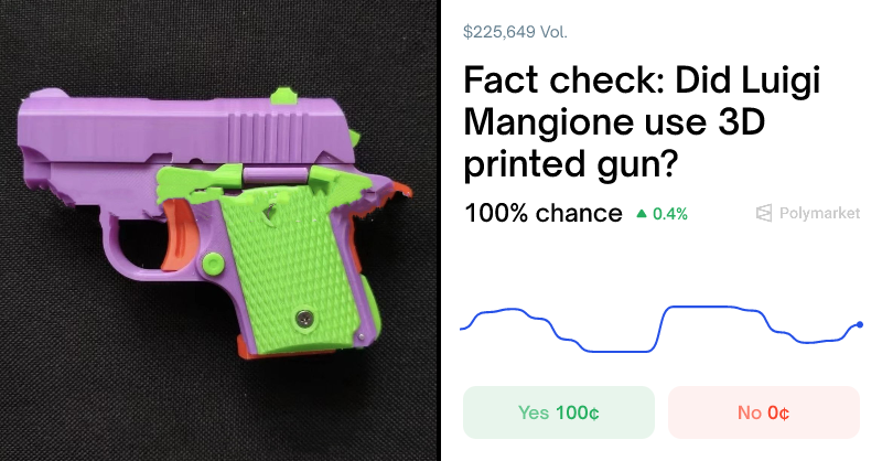 Polymarket | Fact check: Did Luigi Mangione use 3D printe...