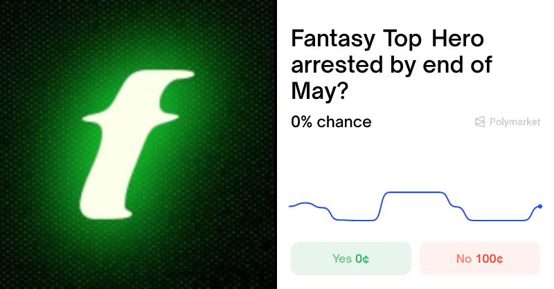 Polymarket | Fantasy Top Hero arrested by end of May?