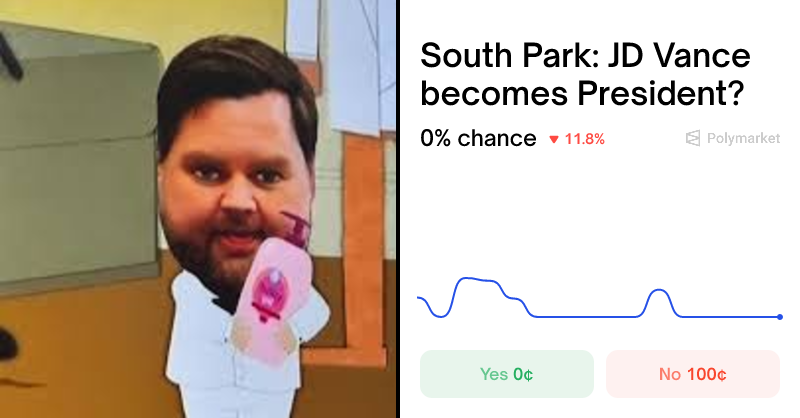 Polymarket | South Park: JD Vance becomes President?