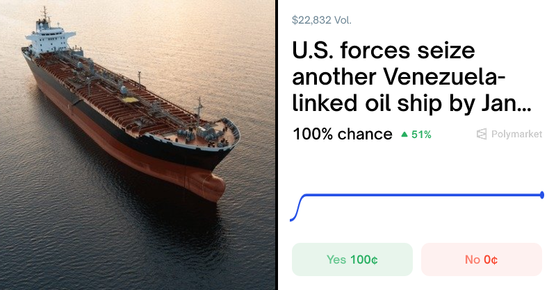 U.S. forces seize another Venezuela-linked oil ship by...? Odds ...