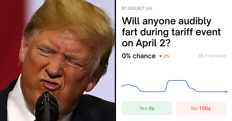 Polymarket | Will anyone audibly fart during tariff event...