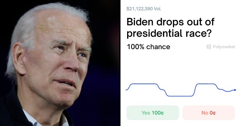 Polymarket | Biden drops out of presidential race?