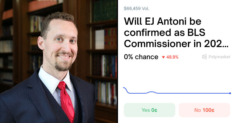 Polymarket | Will EJ Antoni be confirmed as BLS Commissio...