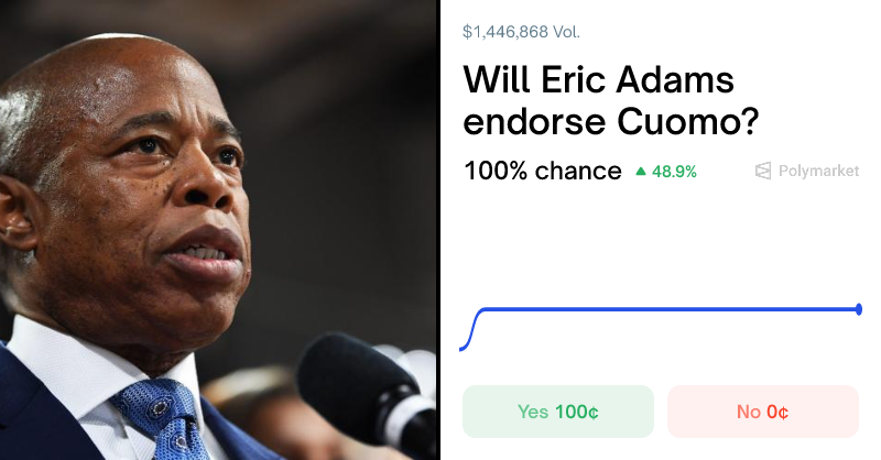 Will Eric Adams endorse Cuomo? Odds & Predictions (2025)