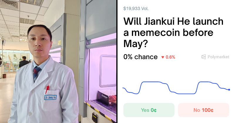 Polymarket | Will Jiankui He launch a memecoin before May...