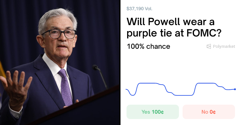 Polymarket | Will Powell wear a purple tie at FOMC?