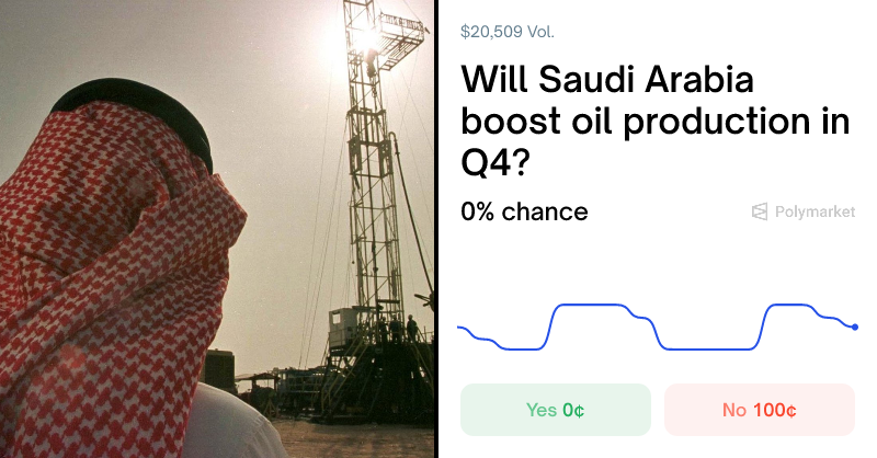 Polymarket | Will Saudi Arabia boost oil production in Q4...