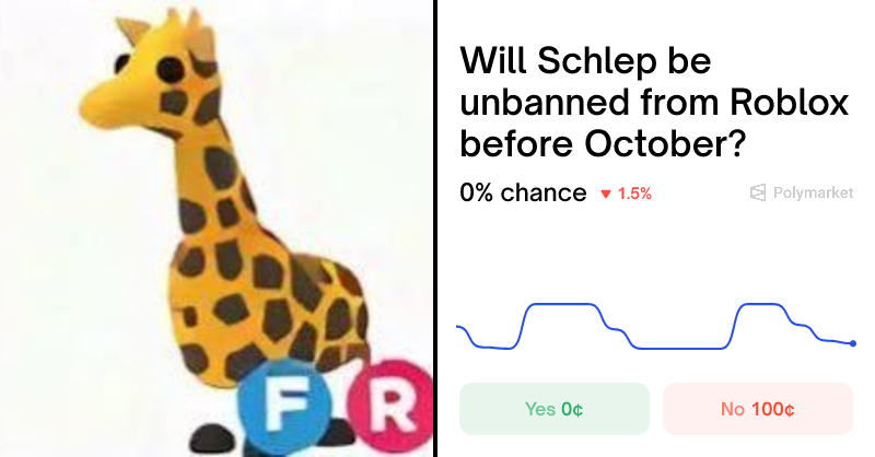 Polymarket | Will Schlep be unbanned from Roblox before O...