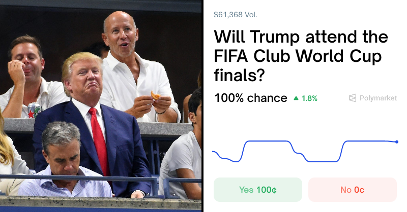 Polymarket | Will Trump attend the FIFA Club World Cup fi...